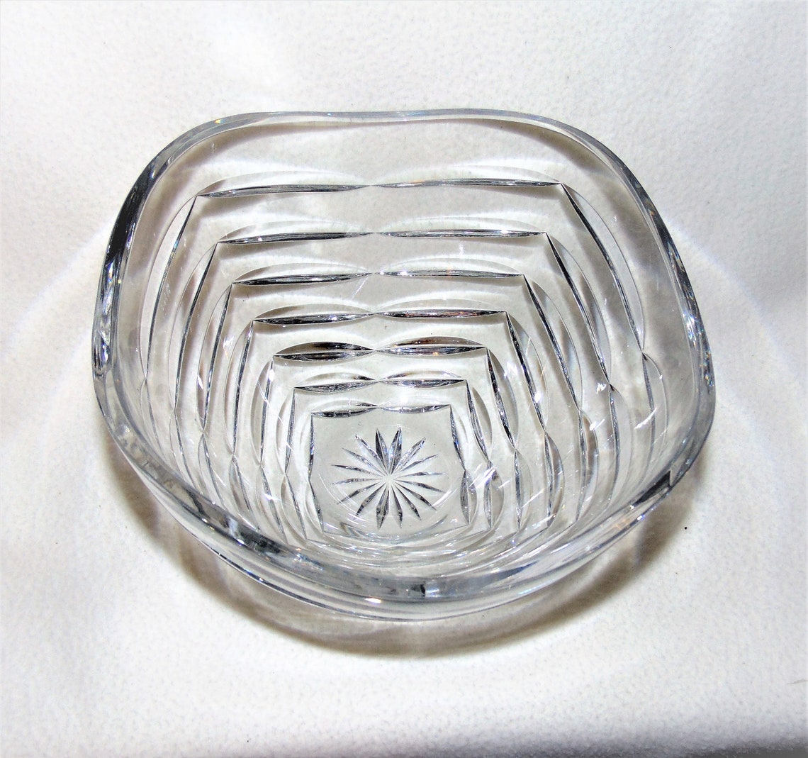Vintage Crystal Bowl Cut Wave / Drape Pattern Heavy Gorgeous - Etsy