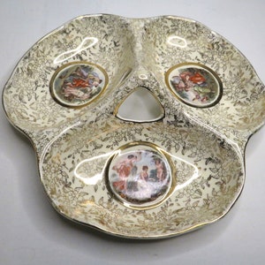 1940's Empire Ware Porcelain 3 Compartment Relish Serving Tray Cut Out ...