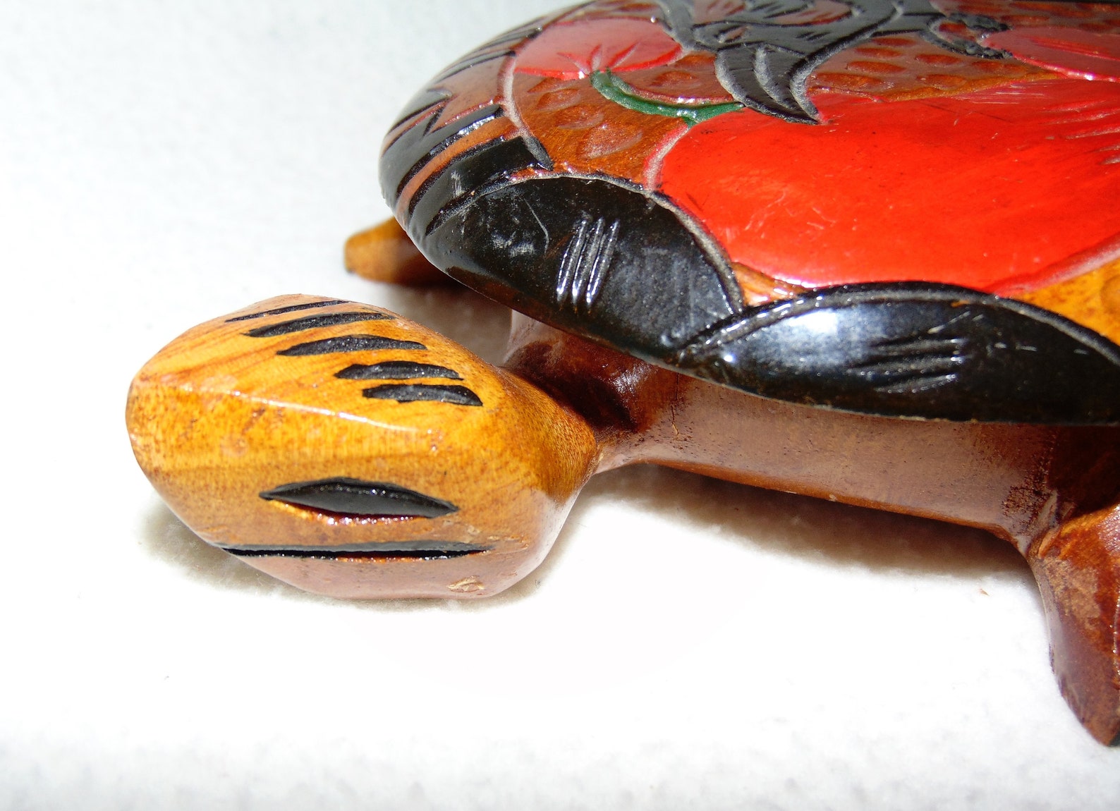 Vintage Cool Turtle Box Hand Carved Exotic Wood Hand Painted - Etsy