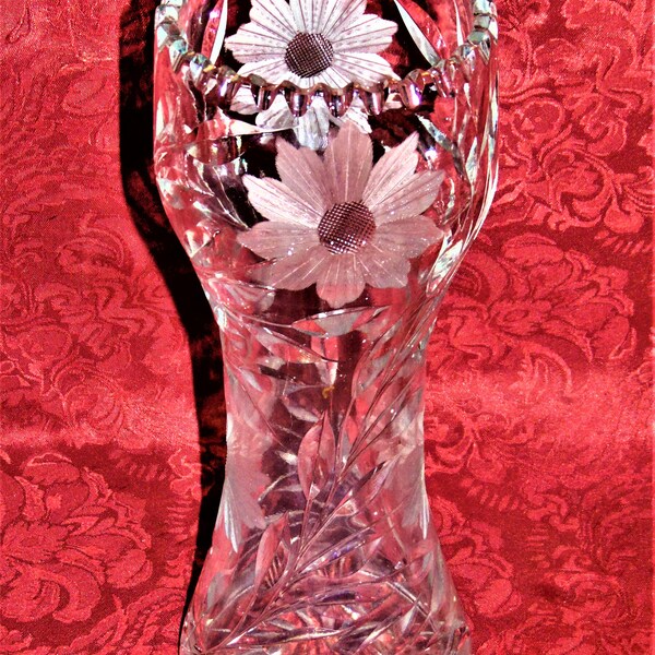 12 Crystal Etched Bud Vase - Etsy