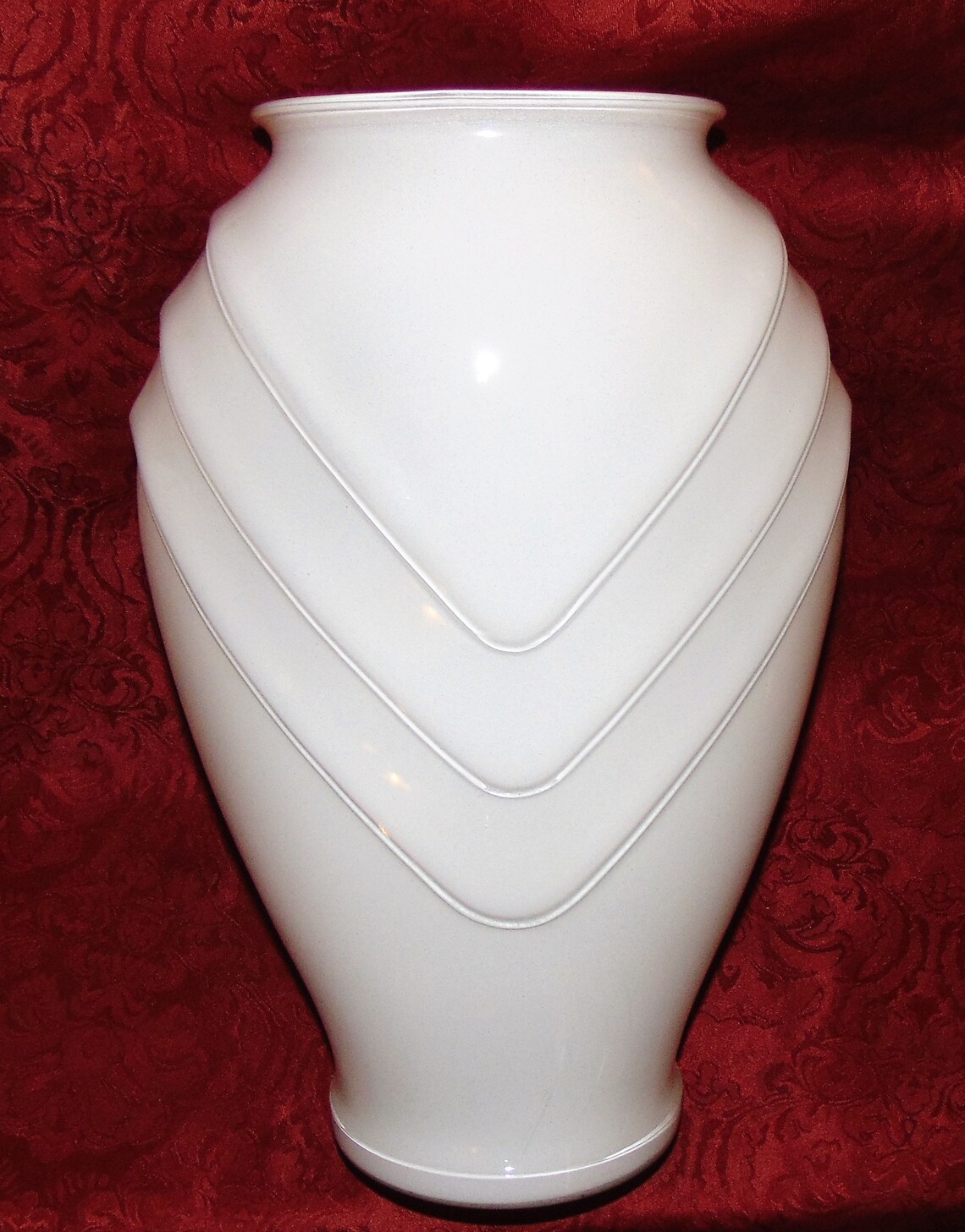 Vintage Glass 16 Inch Floor Vase Jardiniere in White Art Deco - Etsy