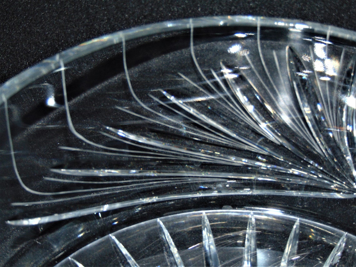9 in Gorgeous Cazlor Heavy Crystal Cut and Etched Bowl Hand - Etsy