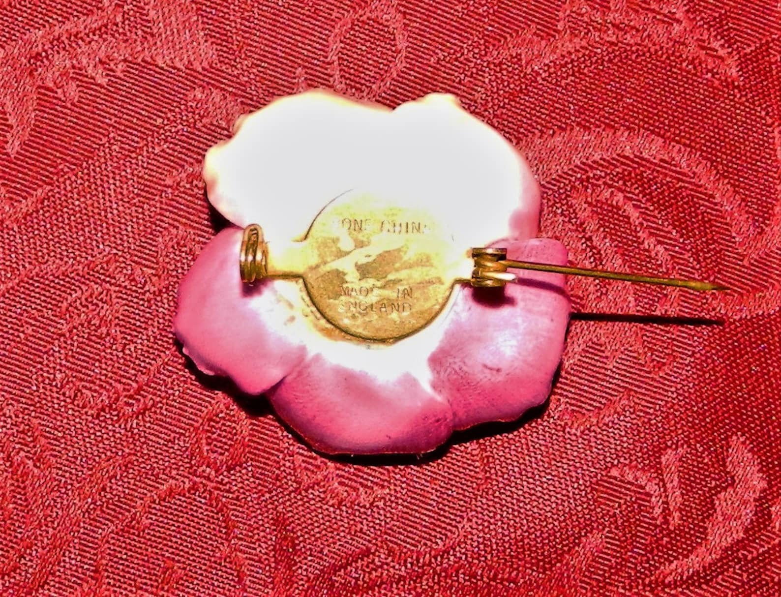 Vintage Single Flower Bone China Brooch Pin Made in England - Etsy