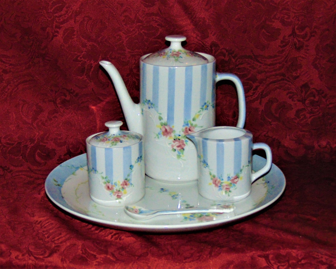 Floral Porcelain Tea Service: S. Taylor Treadway, 5-pc Set - Etsy