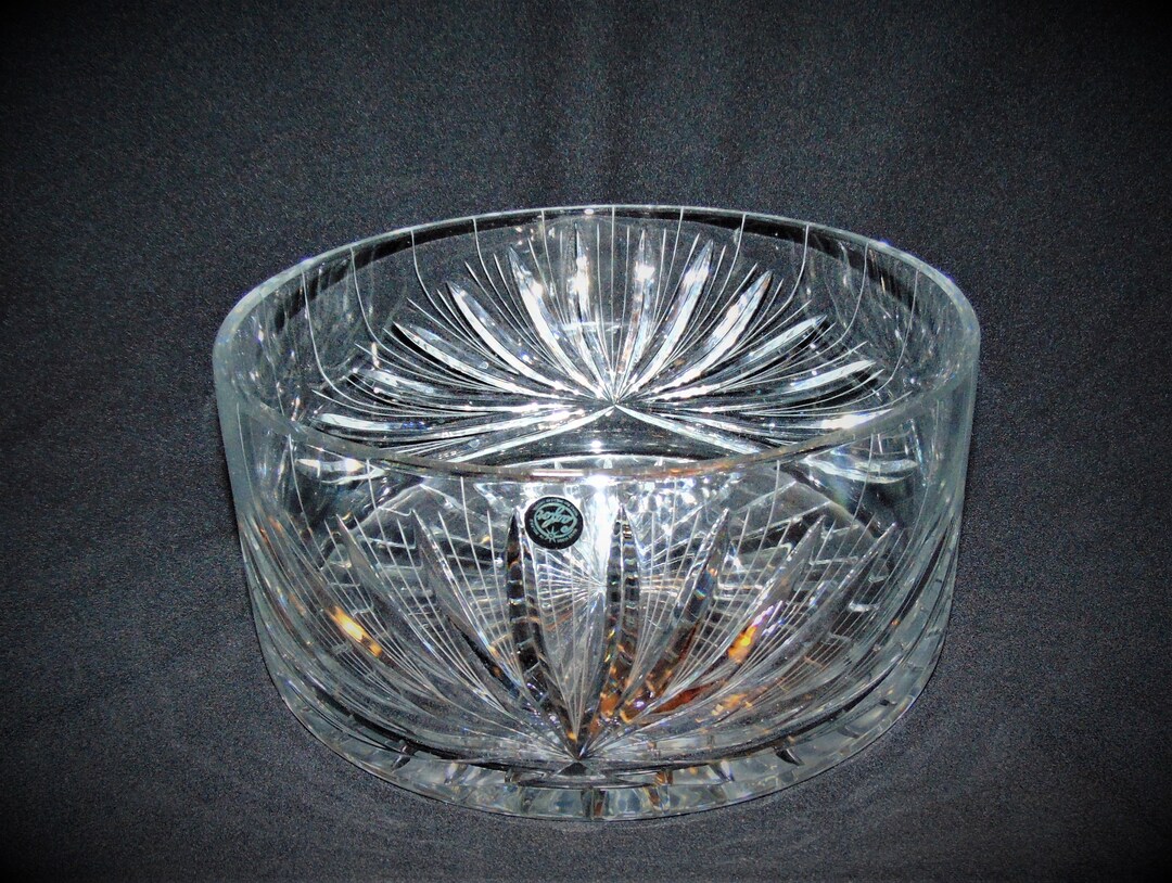 9 in Gorgeous Cazlor Heavy Crystal Cut and Etched Bowl Hand Made in ...