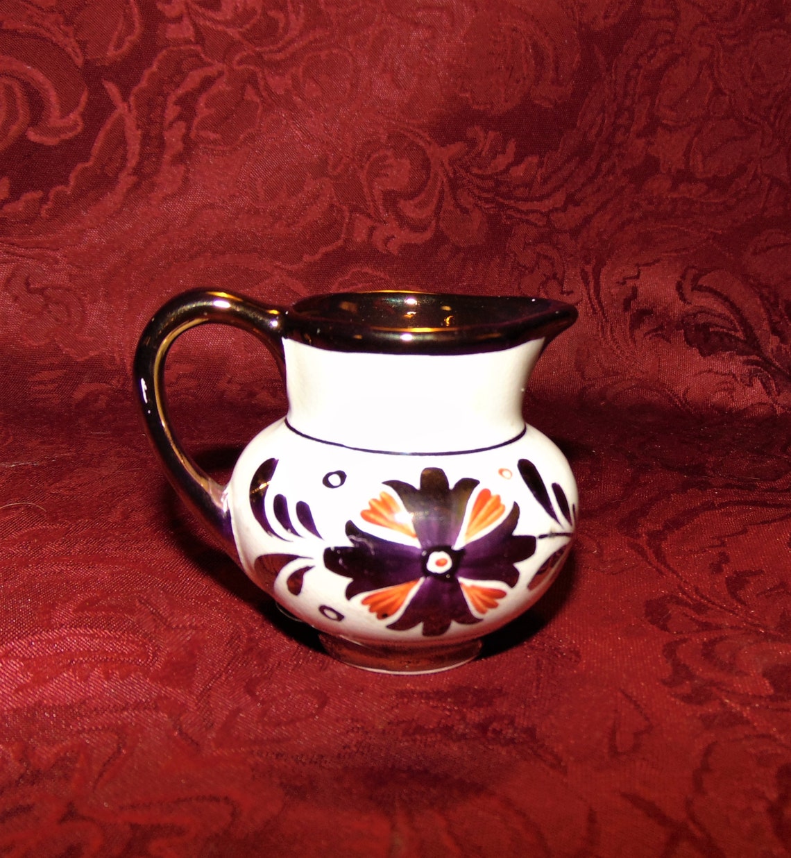 Old Castle Gaudy Dutch Style Copper Luster Miniature Pitcher Creamer ...