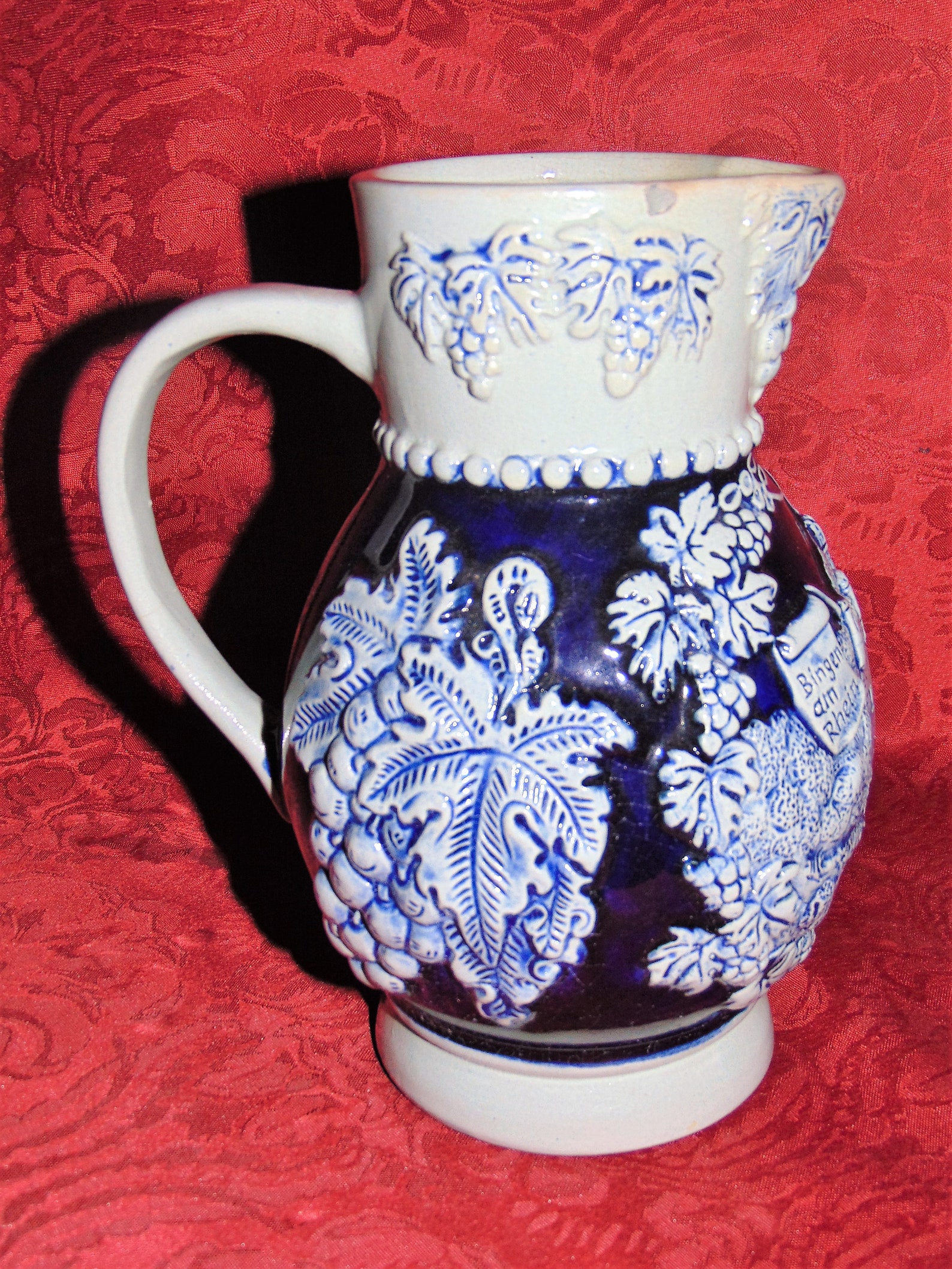 1 Liter Pitcher Blue & Grey Salt Glaze Mauseturm or Mouse - Etsy