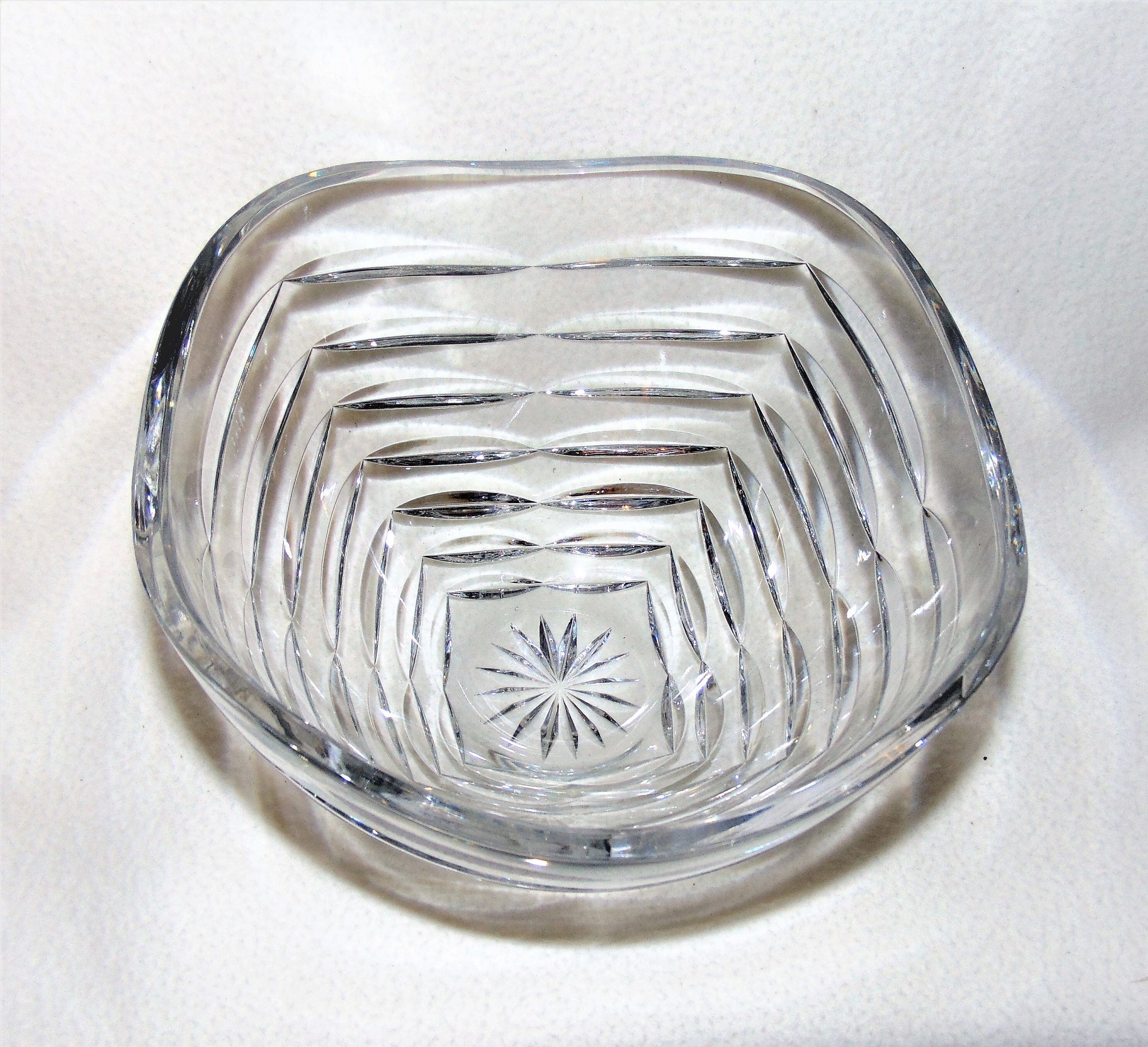 Vintage Crystal Bowl Cut Wave / Drape Pattern Heavy Gorgeous | Etsy