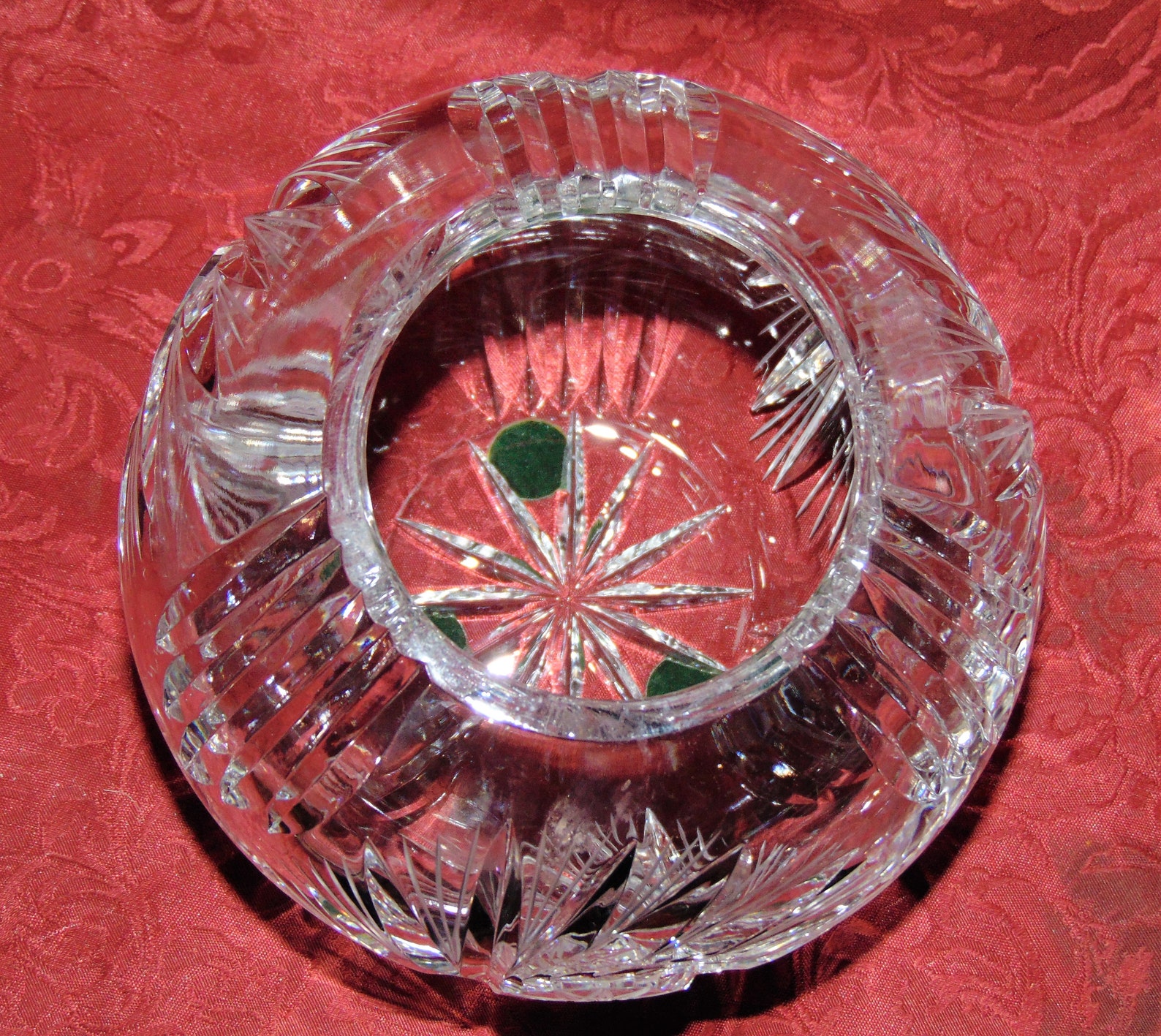 Large Hand Cut Glass Rose Bowl With Pin Wheels and Hob Stars - Etsy