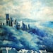 RARE Blue & White Original Oil Charles C. Pitcher Pittsburgh PA Artist ...