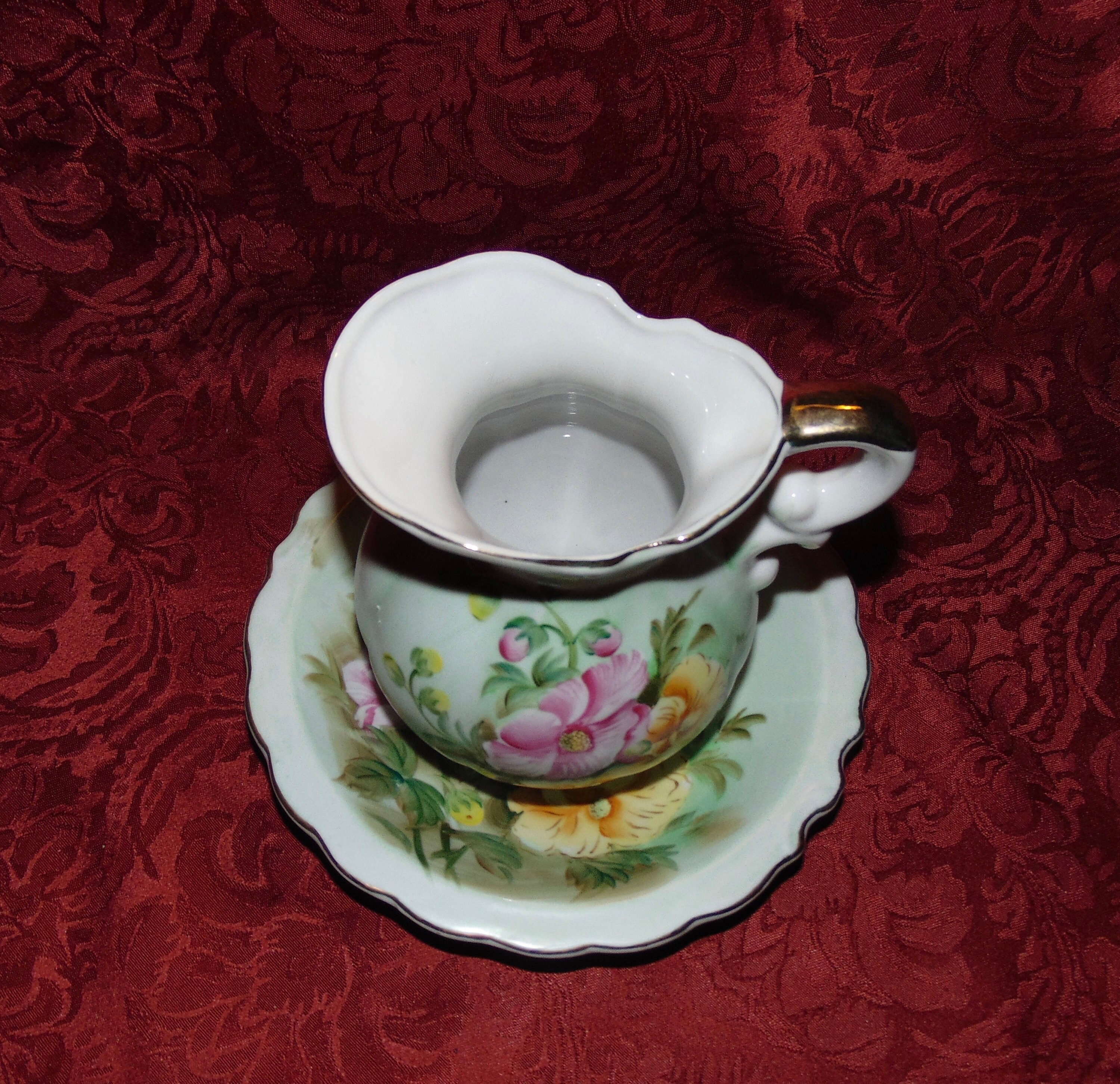 1950s Lefton China Pitcher and Bowl Set: Heritage Green, Hand-painted ...