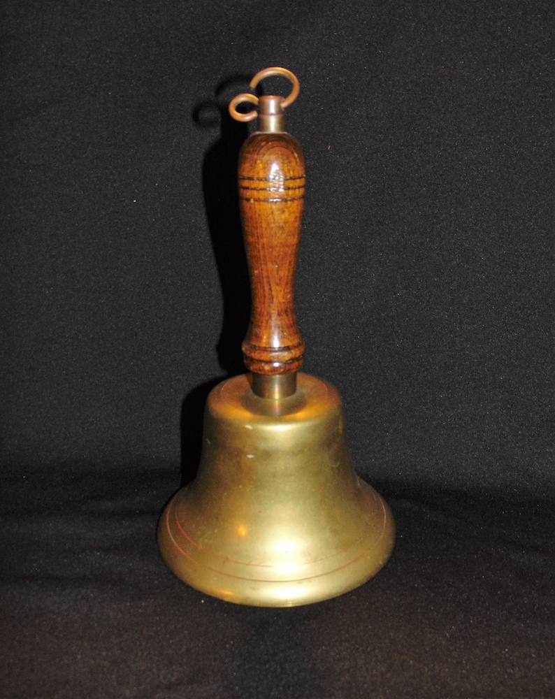 Vintage LARGE 10 Inch School Bell Solid Heavy Brass Hanging - Etsy