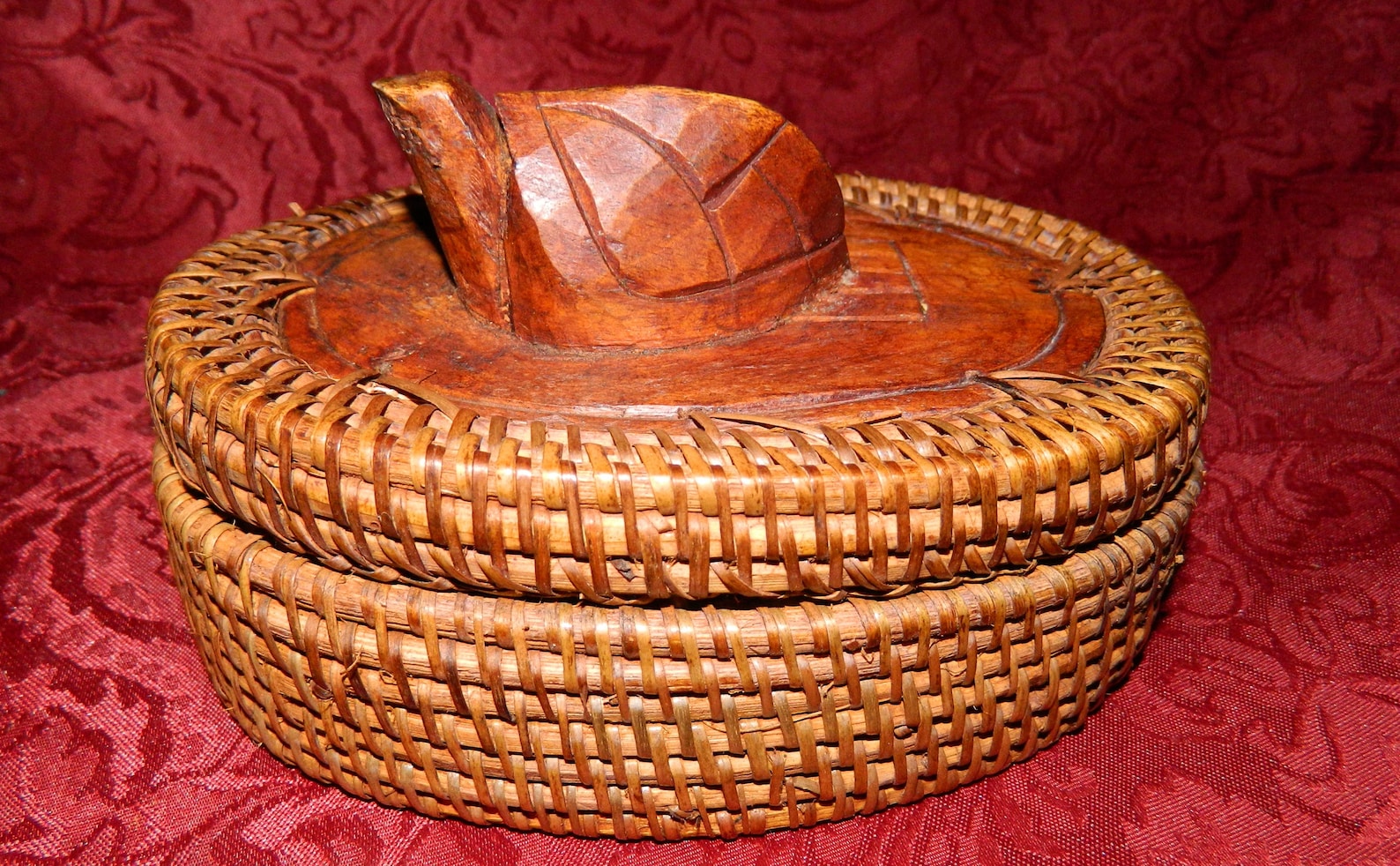 Vintage Hand Woven Reed Basket From Lombok Island Indonesia - Etsy