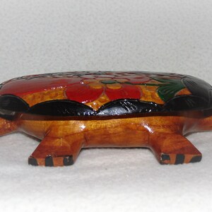 Vintage Cool Turtle Box Hand Carved Exotic Wood Hand Painted - Etsy