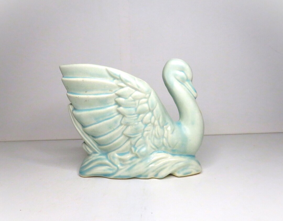 Nelson Mccoy Pottery Beautiful Aqua Swan Planter (inv 510) - Etsy
