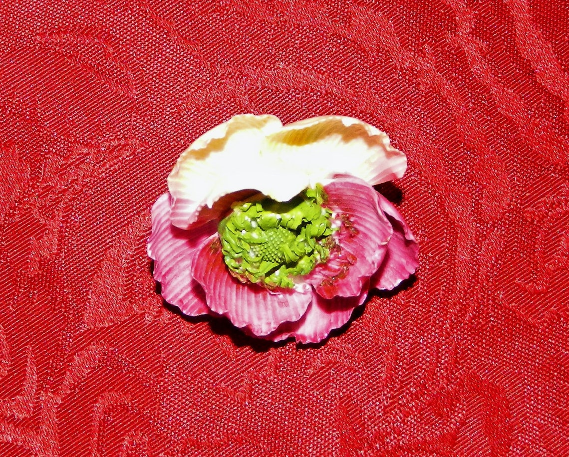 Vintage Single Flower Bone China Brooch Pin Made in England - Etsy