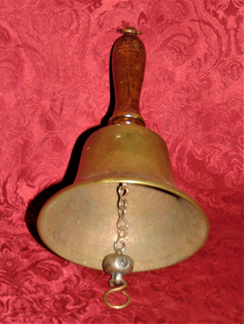 Vintage LARGE 10 Inch School Bell Solid Heavy Brass Hanging - Etsy