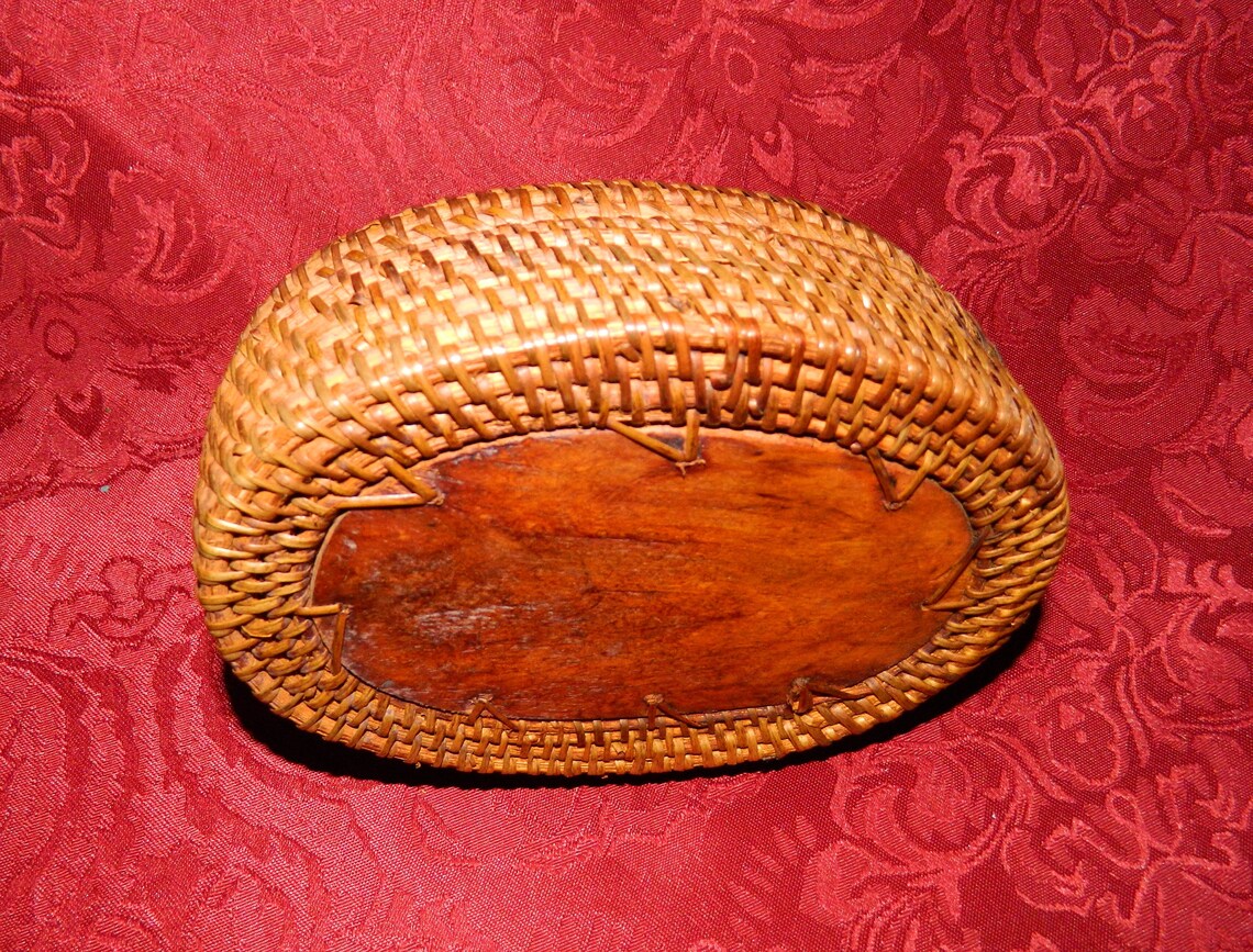 Vintage Hand Woven Reed Basket From Lombok Island Indonesia - Etsy