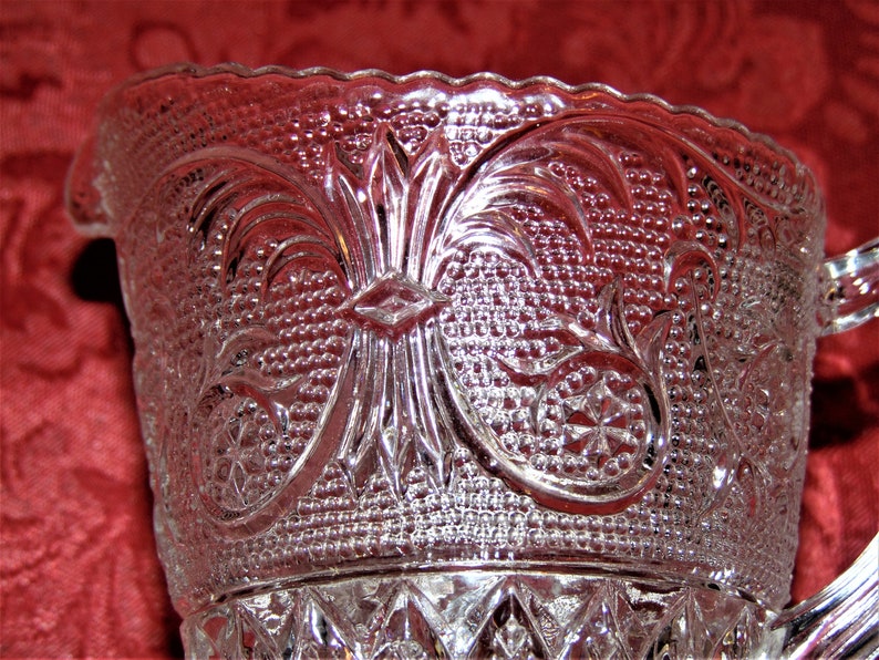 1930's Duncan Miller Crystal Sandwich Pattern Small Creamer and Sugar ...