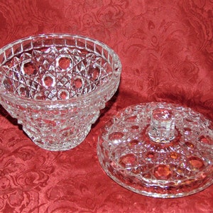 1960's Indiana Glass Deep Clear Covered Bowl in the Windsor Pattern - Etsy