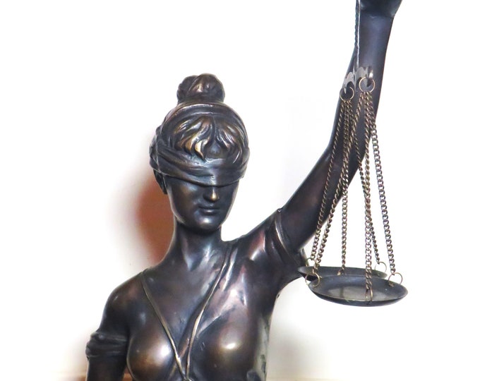 40" Lady Justice Statue Bronze Metal on Wood Base MAJESTIC REMINDER - Etsy