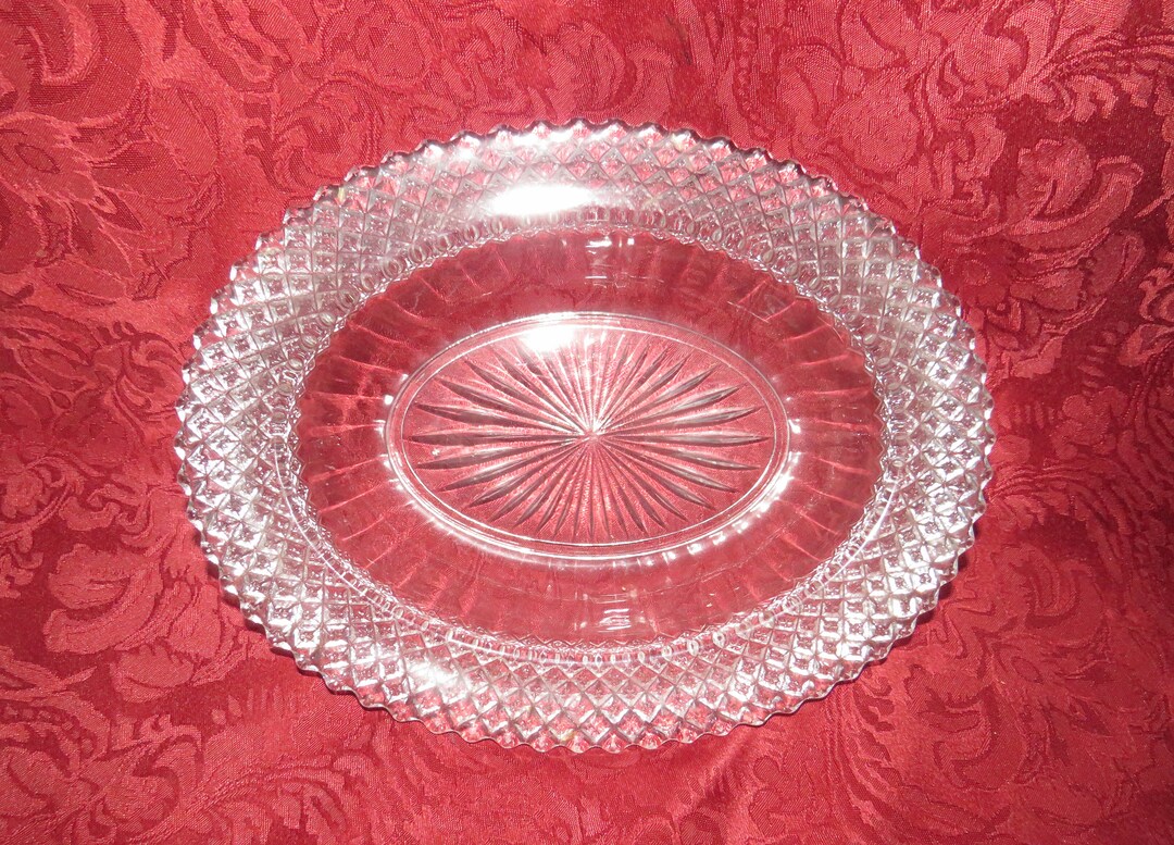 1930s Miss America Pattern Depression Glass Oval Serving Bowl Celery ...