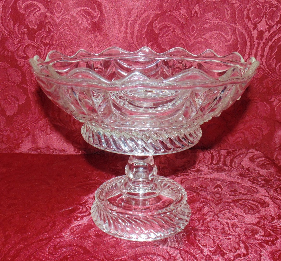 SALE 1888 Bryce Brothers Open Compote "curtain" or "sultan" Pattern ...