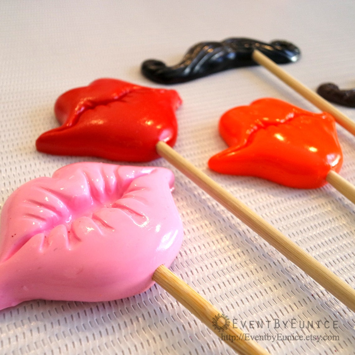 5pc Photobooth Props Polymer Clay Lips and Mustache Props - Etsy