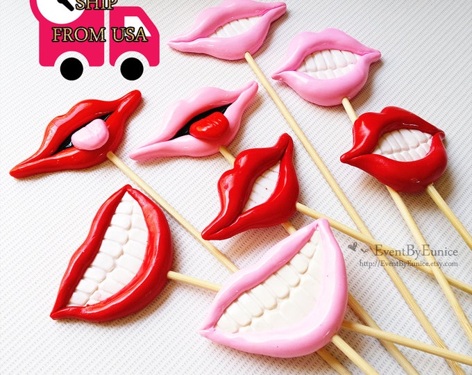 8pcs Plastic Funny Lips Photobooth Props Photo Props Wedding - Etsy
