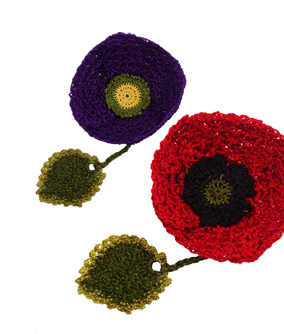 Silk Thread Crochet Poppies - Etsy Hong Kong