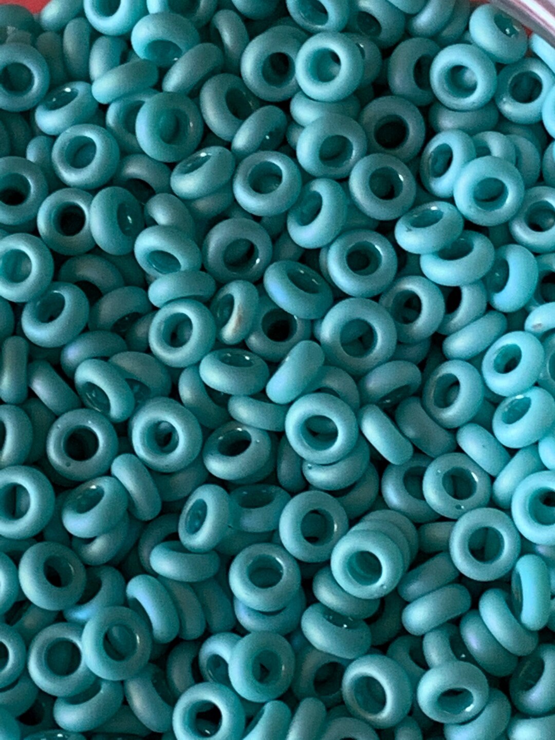TOHO 8/0 Demi Round Turquoise Op. Rainbow Matte, 10 Grams *wholesale ...