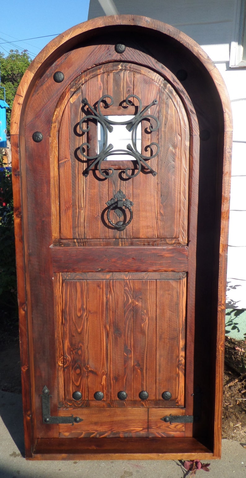 Rustic-reclaimed-lumber-kiln-dried-wood-arched-door-36-x-80-glass ...