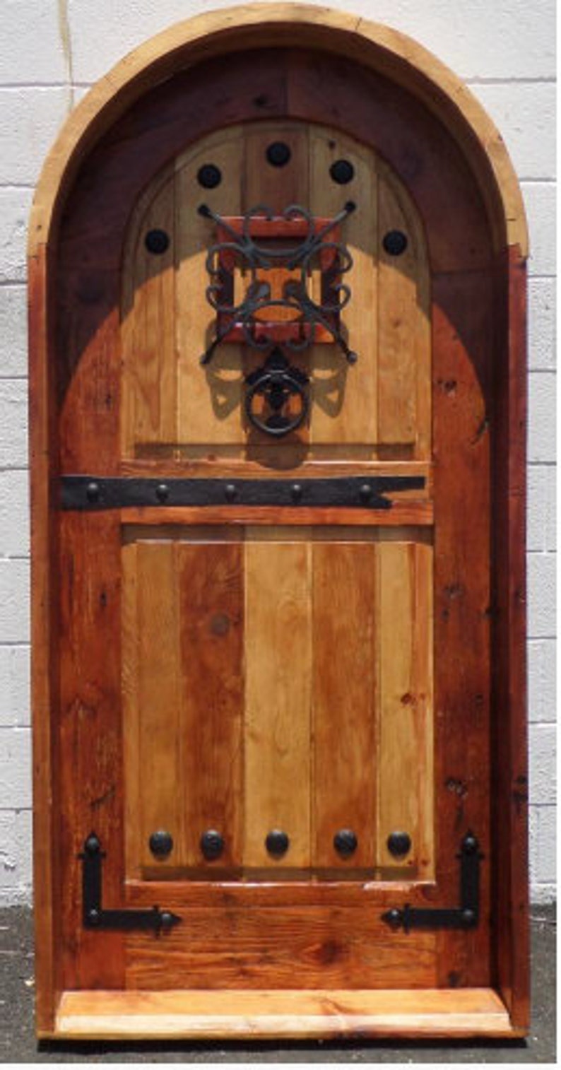 Rustic-reclaimed-lumber-kiln-dried-wood-arched-door-36-x-80-glass ...