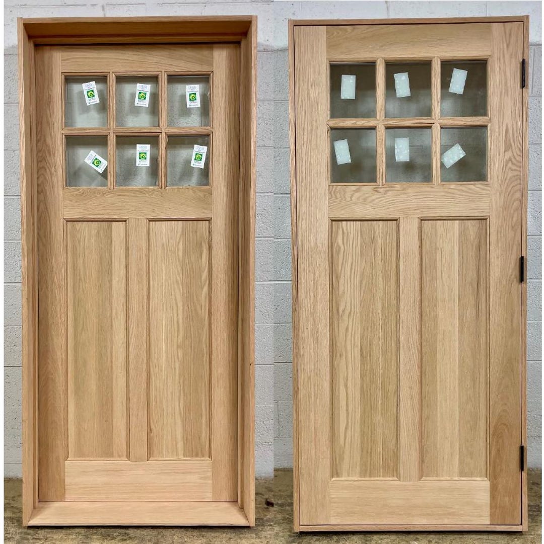 Solid Oak Square Top Door Glass You Choose Size and Glass Custom Made ...