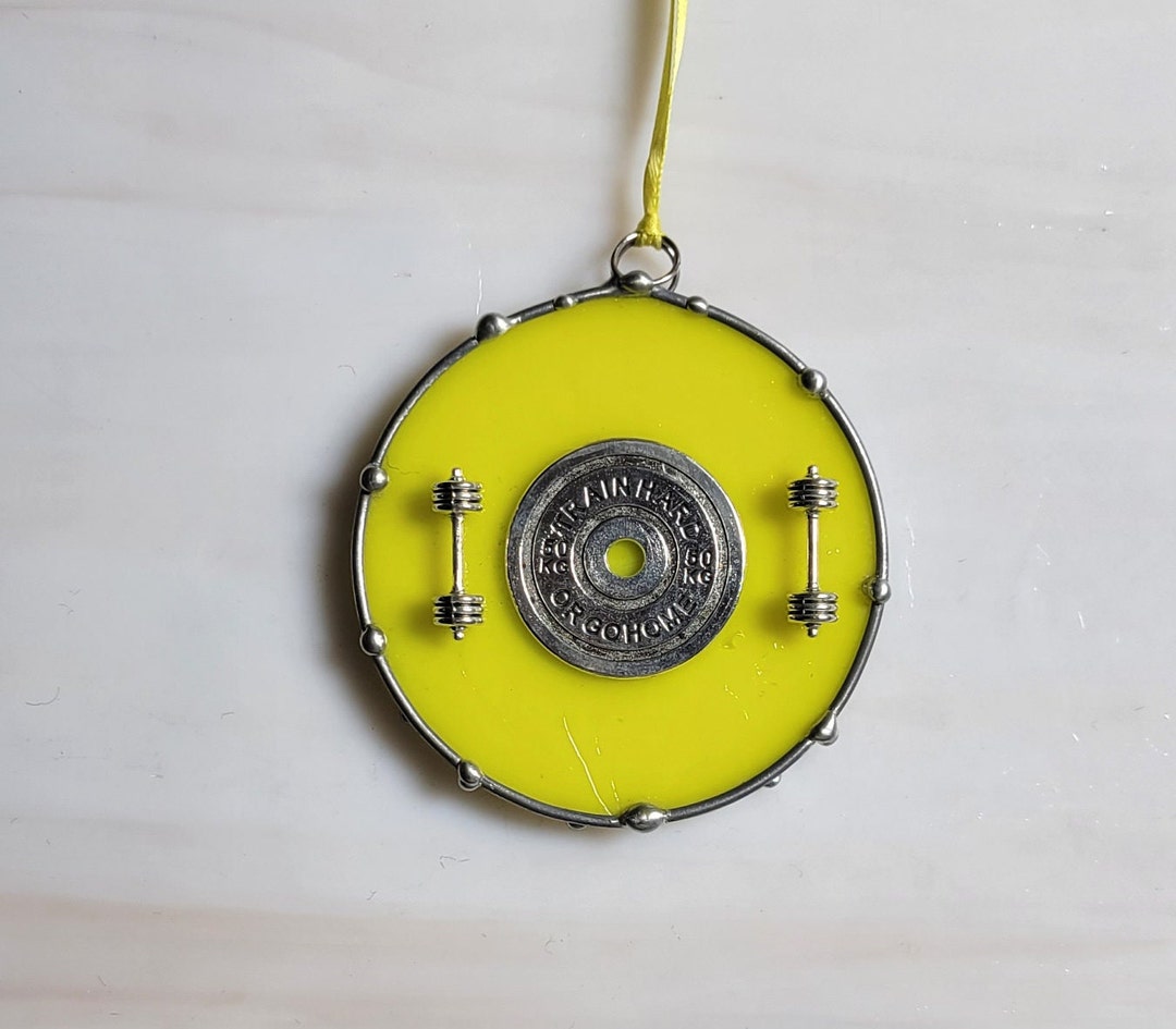 Weightlifting Bodybuilding Ornament Sun Catcher Barbells Exercise ...