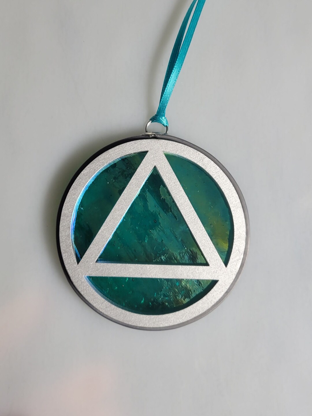 AA Recovery Symbol Sobriety Glass Ornament Car Mirror Hanger - Etsy