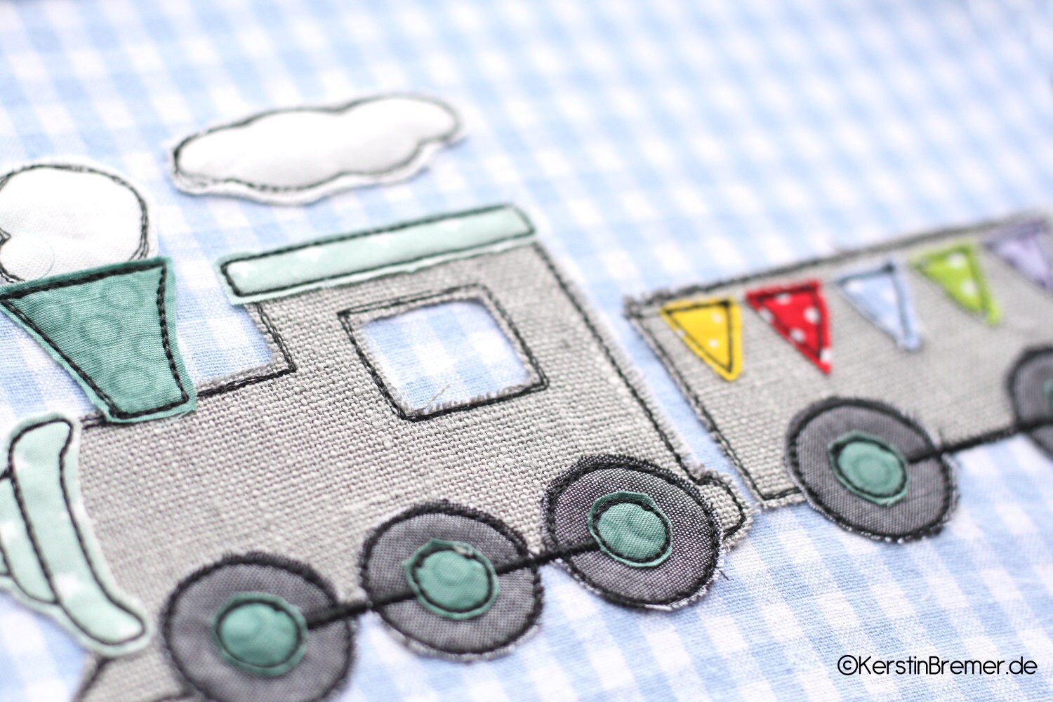 Embroidery File Steam Locomotive | Doodle Applique Embroidery Design ...