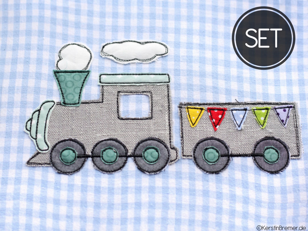 Embroidery File Steam Locomotive | Doodle Applique Embroidery Design ...