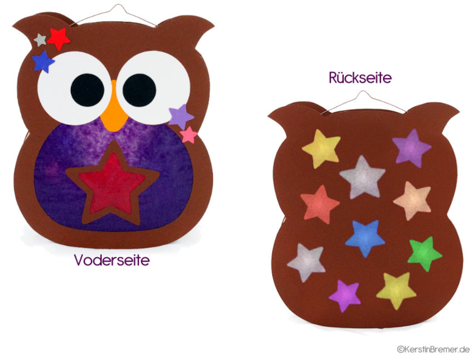 Eulen Laterne Bastelvorlage inkl. Bastelanleitung zum | Etsy