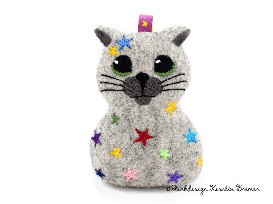 ITH Embroidery File Cat 10x10 Adorable Star Cats in the Hoop Embroidery ...
