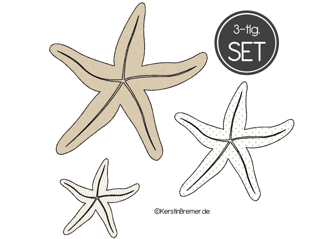 Embroidery File Starfish Set Small Mini Doodle Application, Maritime ...