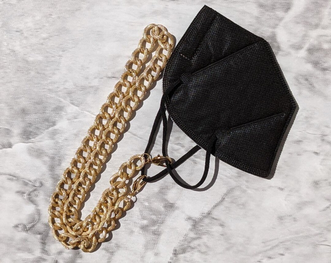 Gold Plated Chunky Mask Chain - Etsy.de