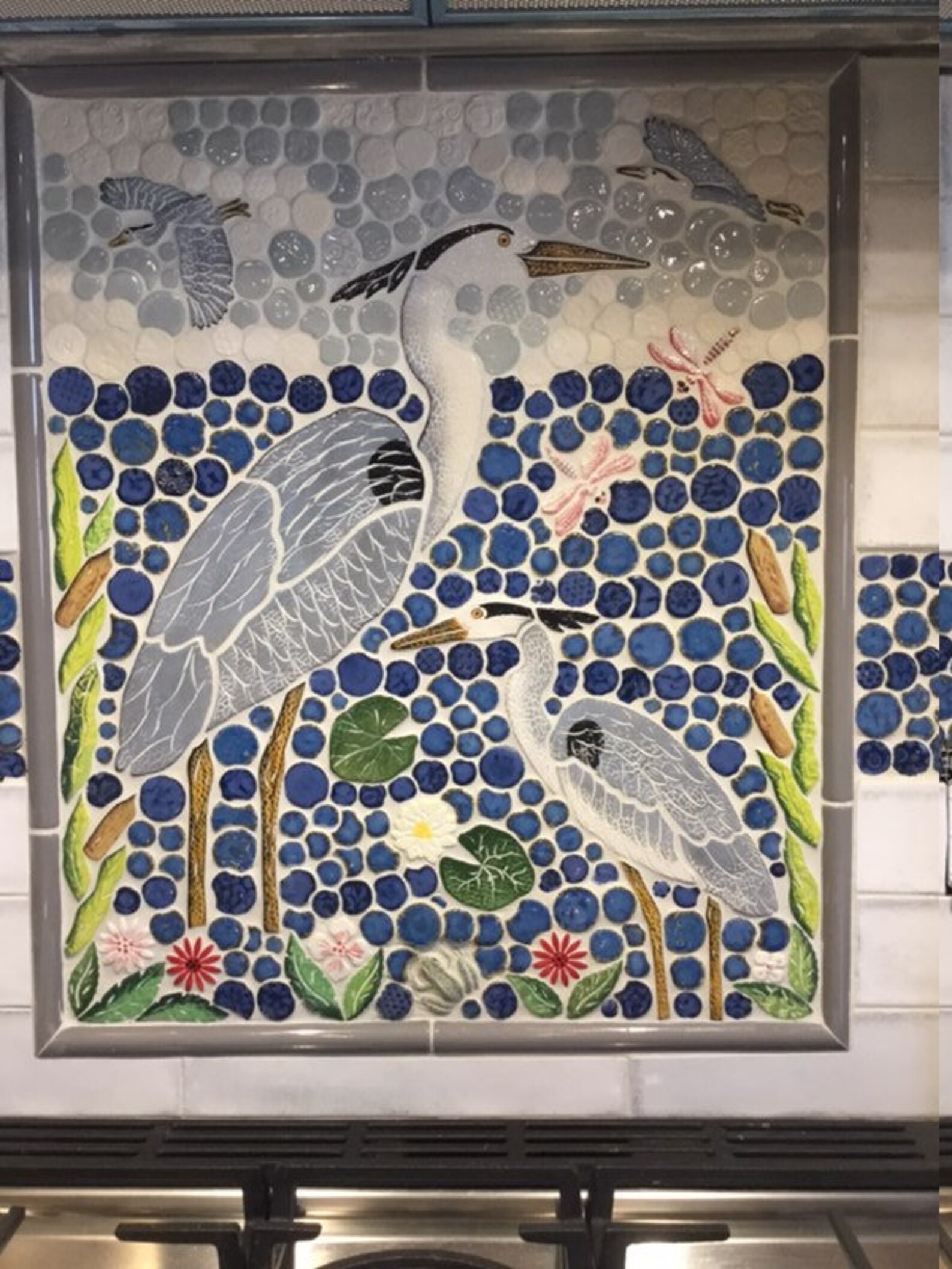 DIY 32x20 Custom Mosaic Blue Heron Back Splash or Shower - Etsy