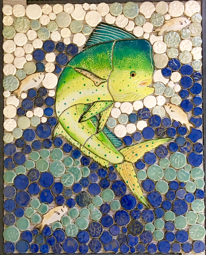 Ceramic Tile Mosaic Mahi Mahi (dauphin) Backsplash. - Etsy