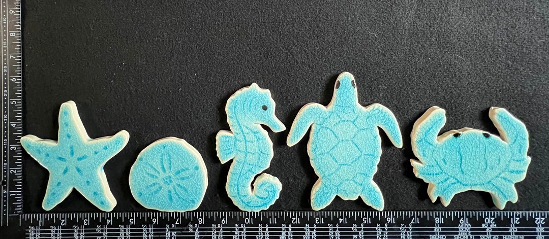 Custom Ceramic Tile Beachy Set for Floors, Walls, Etc... Set of 5. Sea ...
