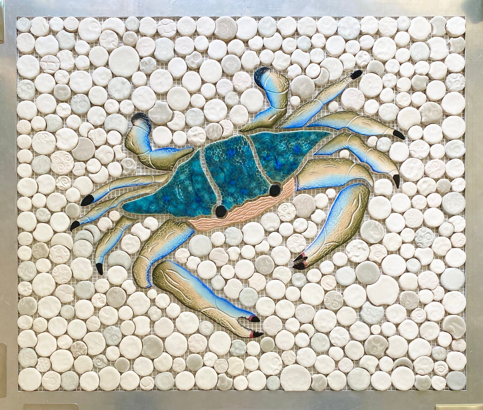 Blue Crab Ceramic Tile Mosaic Backsplash or Wall Art SIZE 20X24 - Etsy