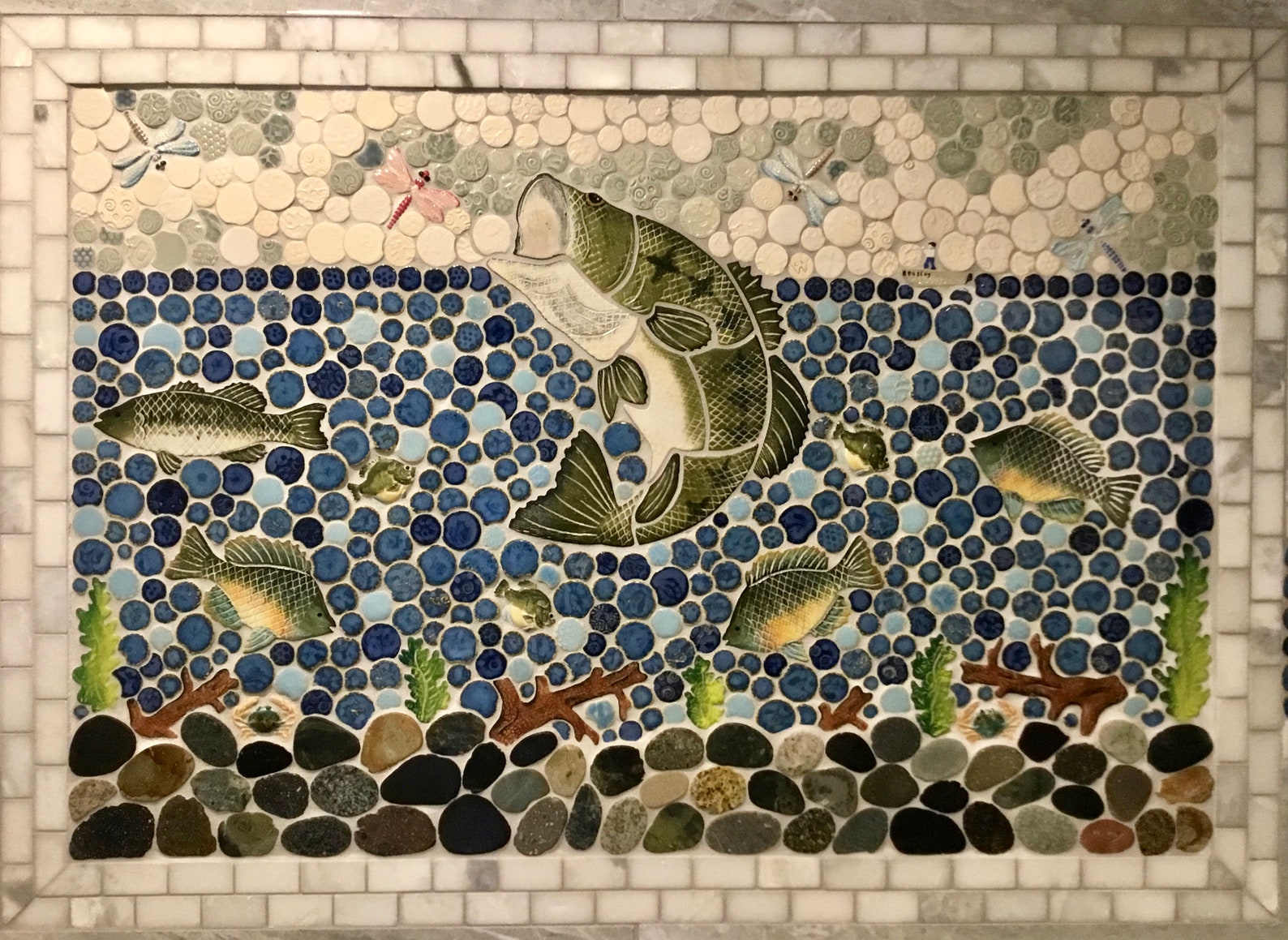 DIY Custom Mosaic Largemouth Bass With Bait Fish. - Etsy