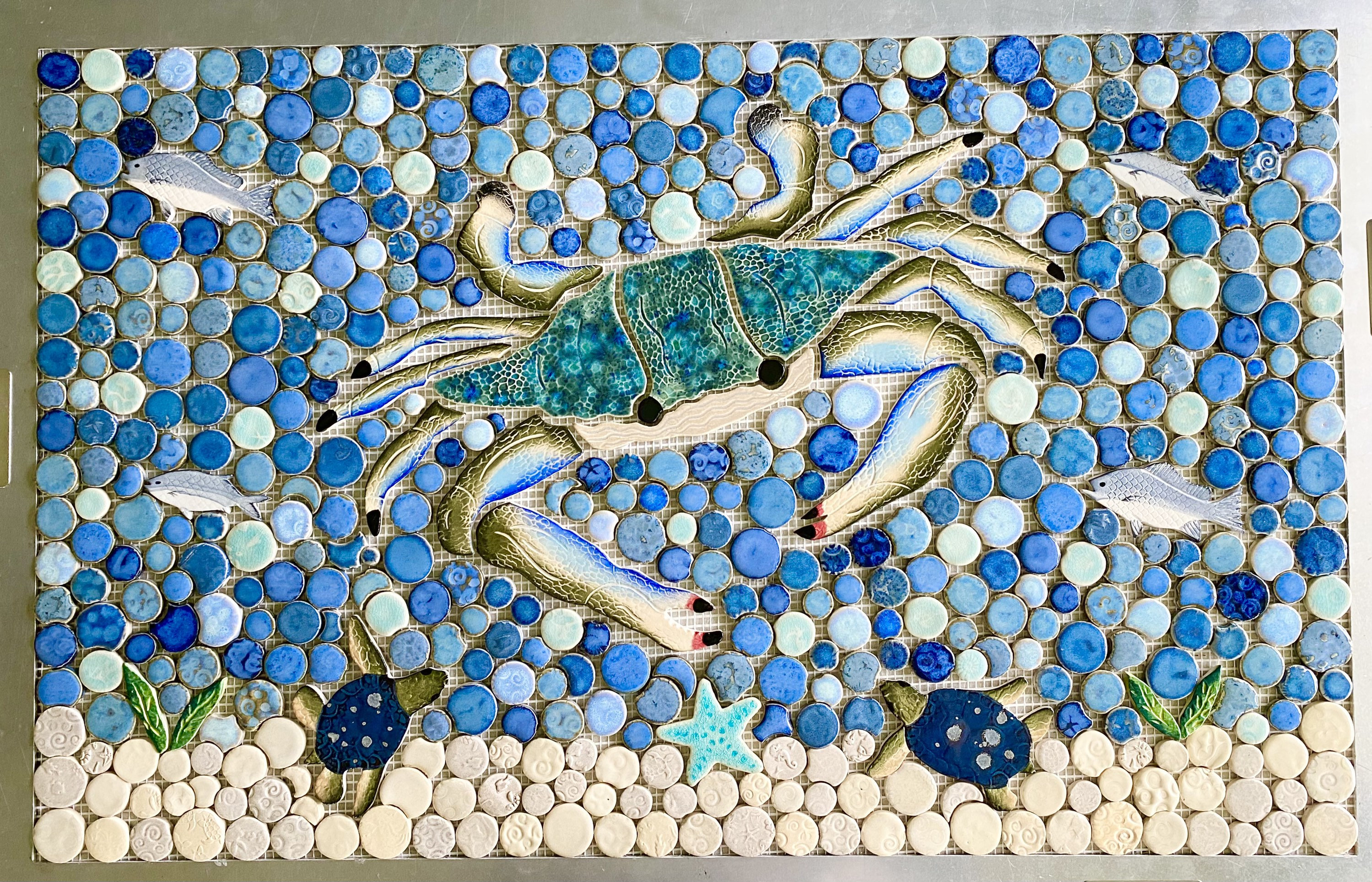 DIY Blue Crab Ceramic Tile Mosaic Backsplash or Wall Art. | Etsy
