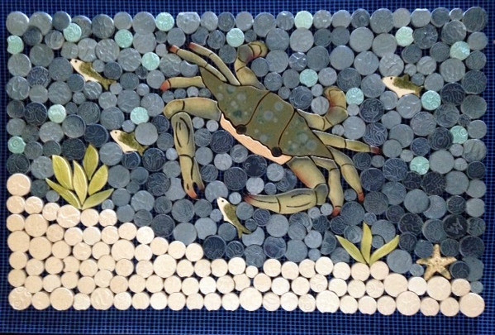 Blue Crab Ceramic Tile Mosaic Backsplash or Wall Art SIZE 20X24 - Etsy