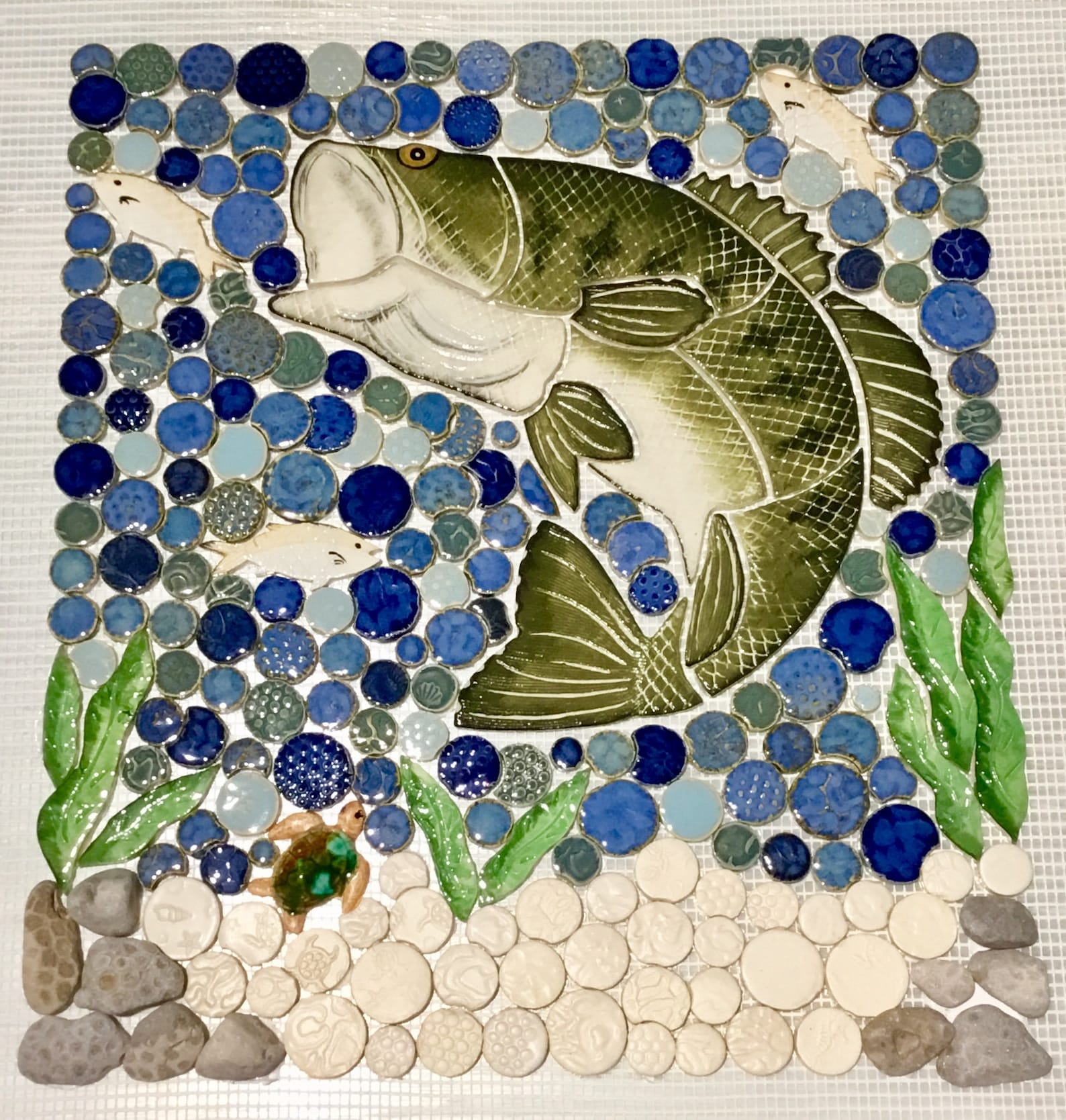 DIY Custom Mosaic Largemouth Bass With Bait Fish. | Etsy